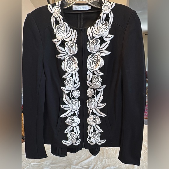 Anne Fontaine | Jackets & Coats | Anne Fontaine Black Blazer With White ...
